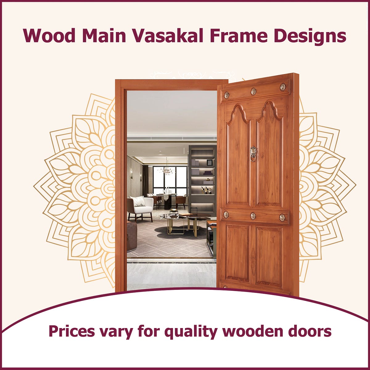 Unlocking Elegance: Exploring Timeless Wood Main Vasakal Frame Designs ...