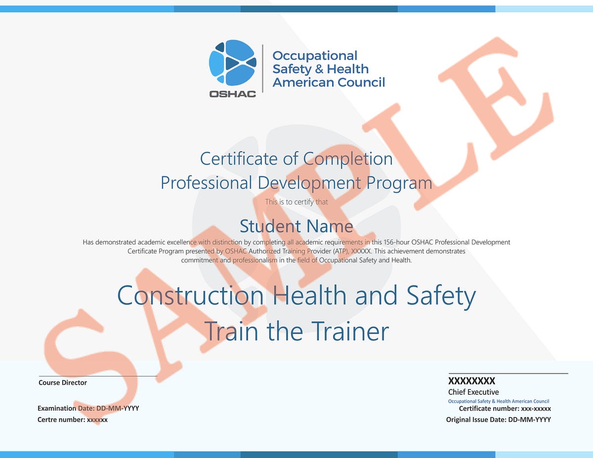 OSHAC 156 Hours Construction Train The Trainer | by oshac course | Medium