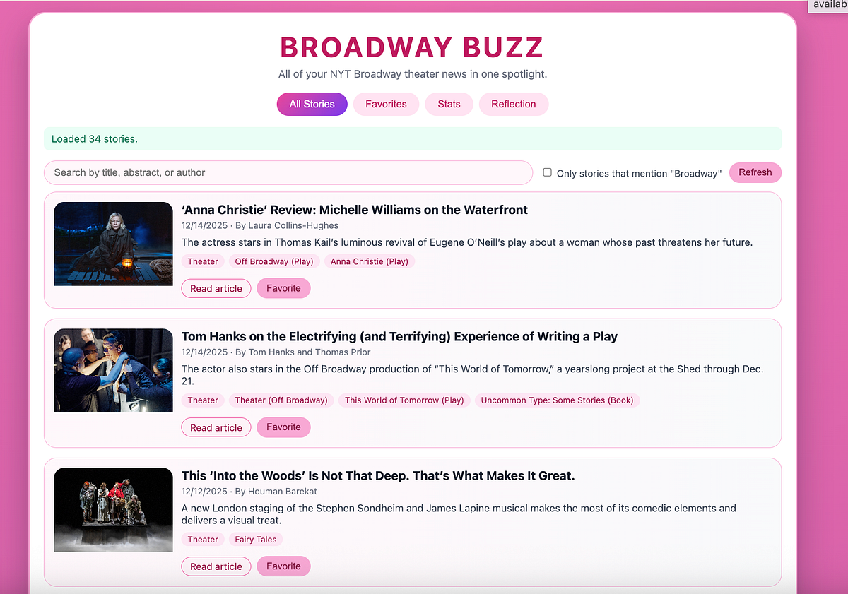 Broadway Buzz: Interactive Broadway News Web App Case Study | by ...