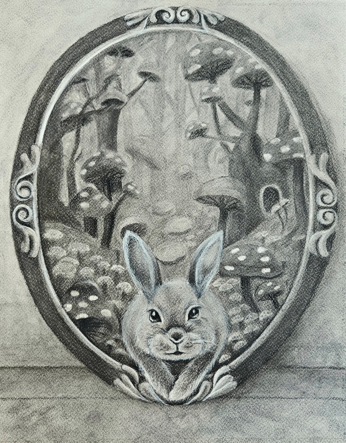First Charcoal Drawing: Mirror to Childhood Dreams | by Cherry37 | Medium