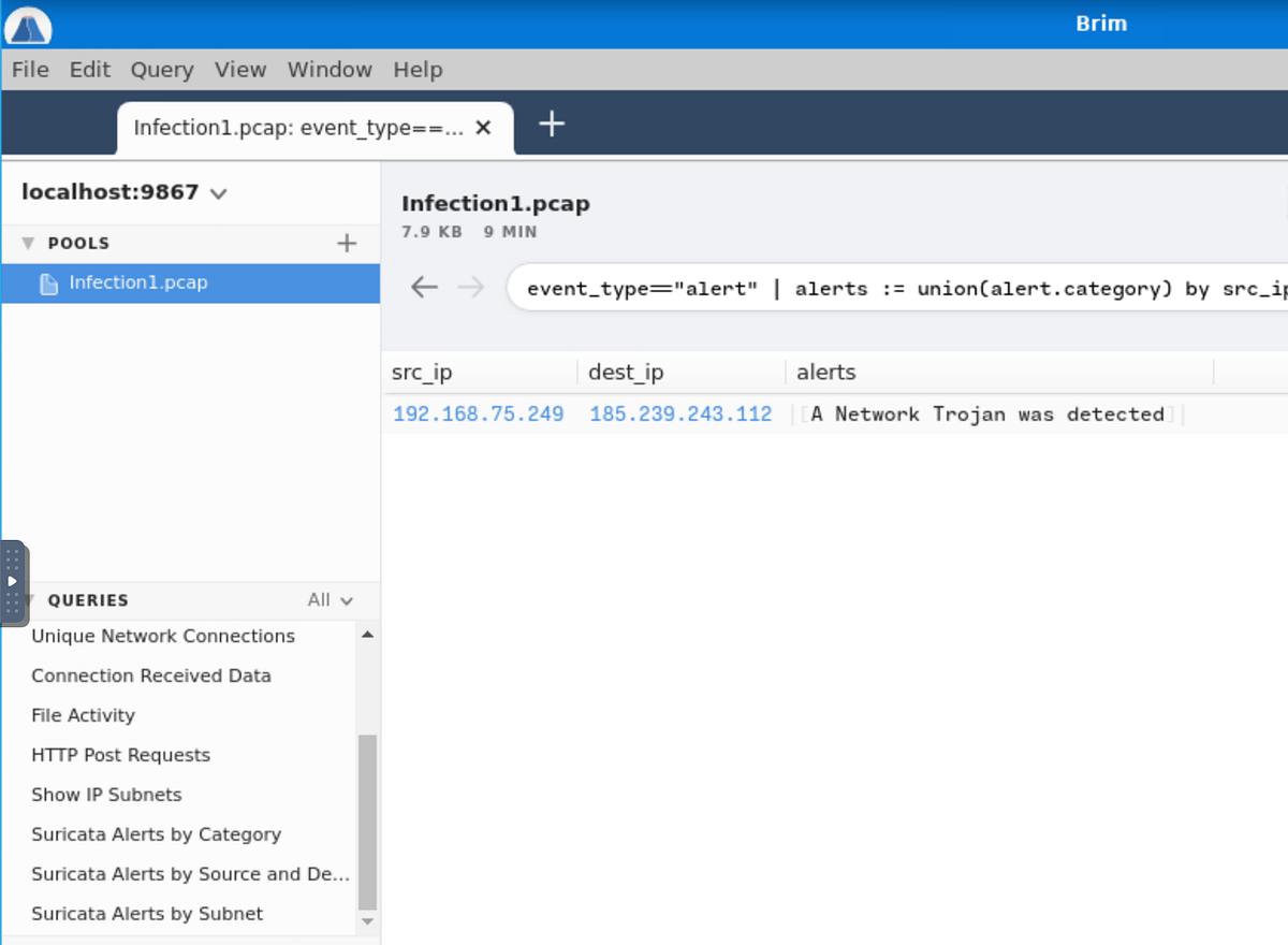 Brim Investigation — Tryhackme. First we start Brim and load the… | by ...