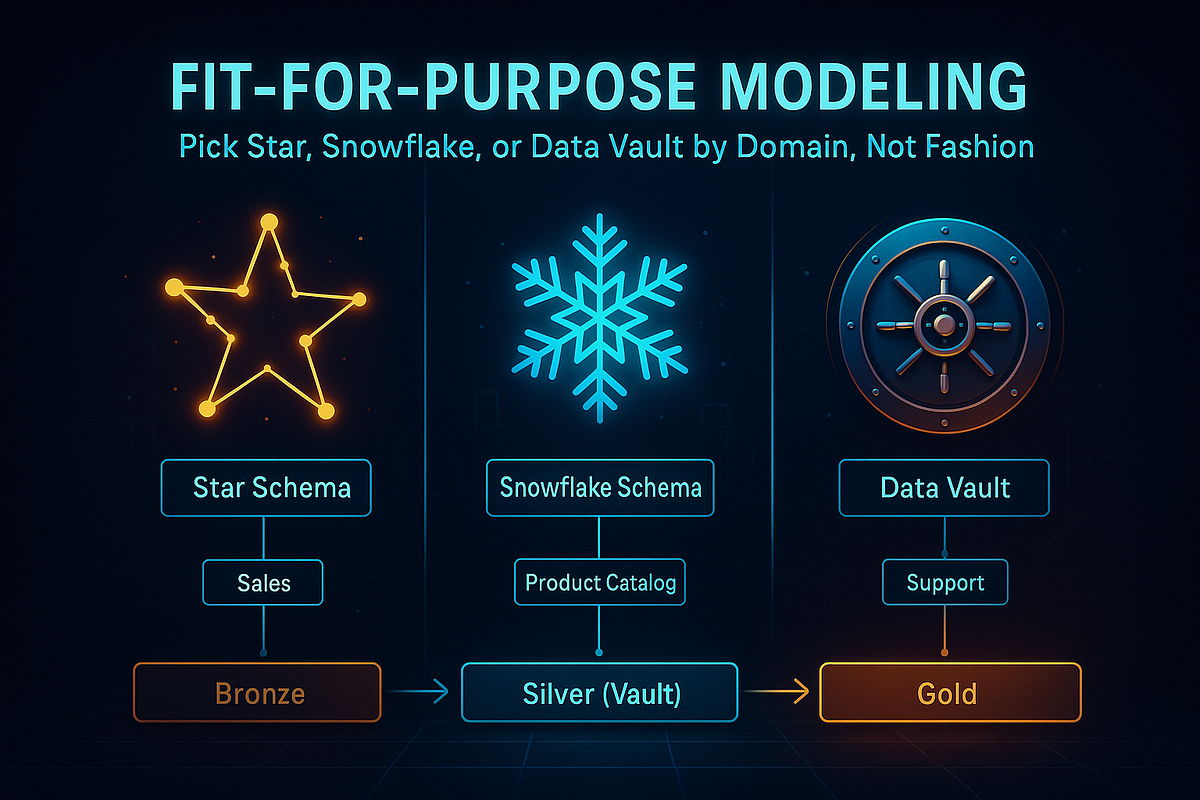 Fit-for-Purpose Modeling: Star/Snowflake/Vault | Stackademic