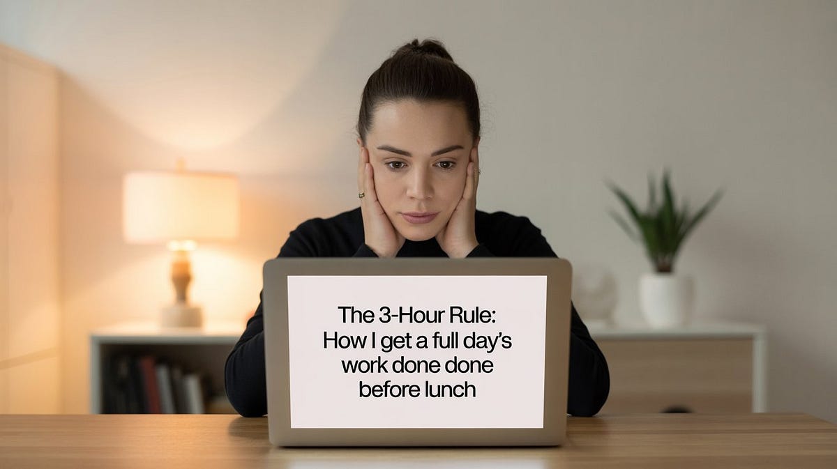 The 3-Hour Rule: How I Get a Full Day’s Work Done Before Lunch | by ...