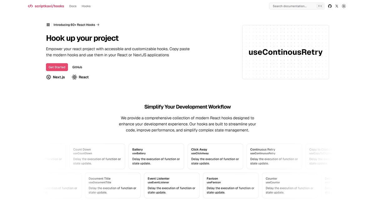 scriptkavi/hooks: Custom React Hooks | by Sunny Sharma | Stackademic