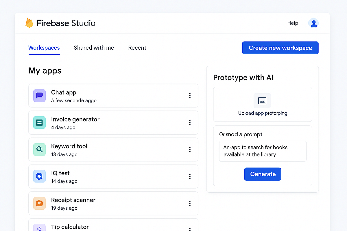 Google’s New Firebase Studio: Build Apps with Just One Click (No Code Required) | by Neil Patel ...