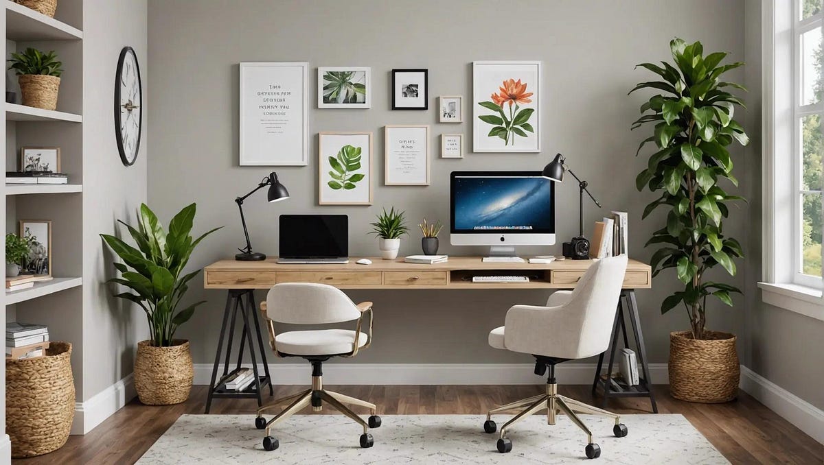 Como decorar um escritório em casa? | by Almofadas da Flor | Jul, 2024 ...
