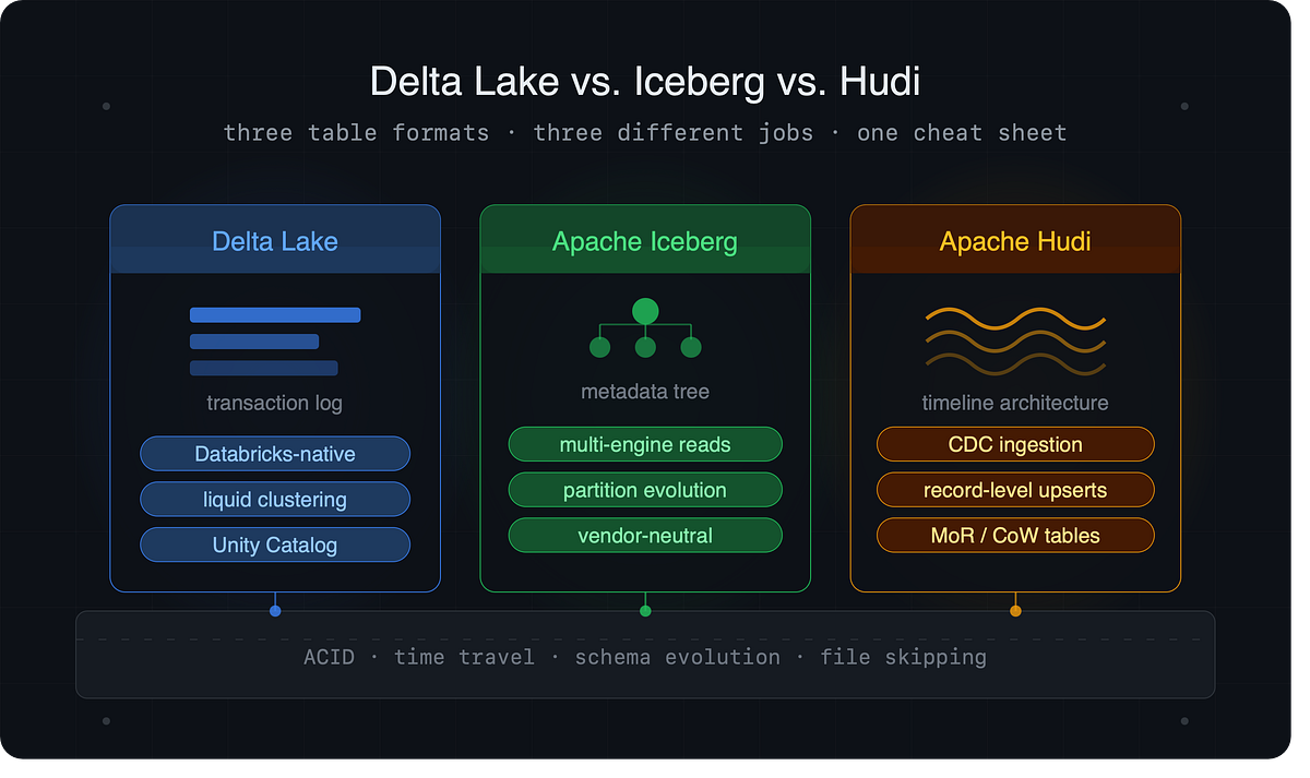 Delta Lake vs. Iceberg vs. Hudi: I Finally Know When to Use Each One ...