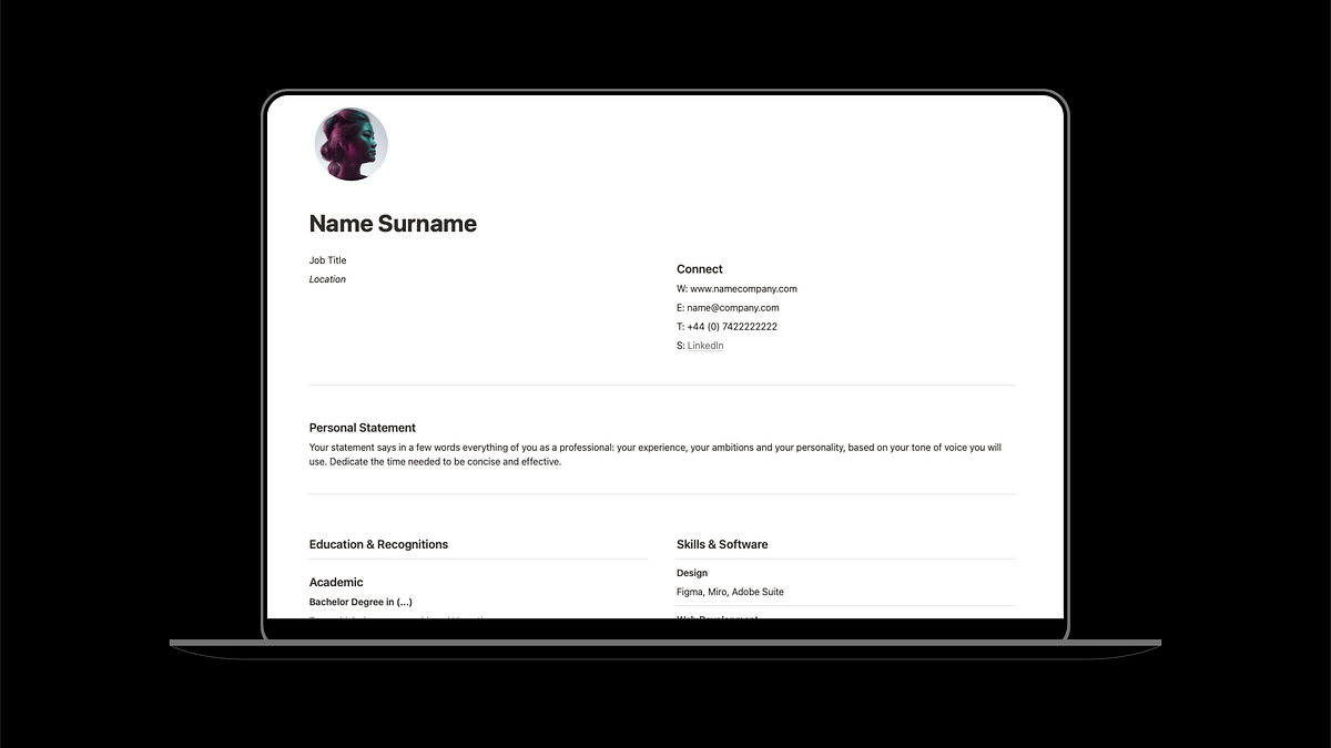 Il CV Digitale Perfetto in Notion (Template Incluso) | by Matteo ...
