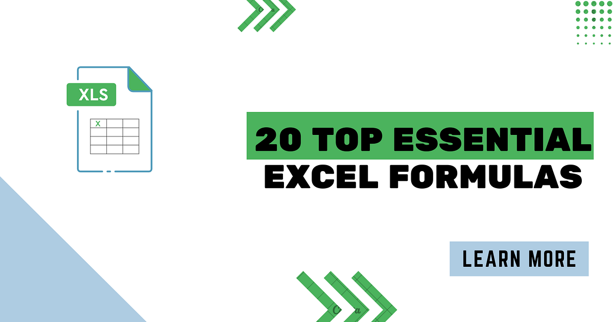 Top 20 Excel Formulas for Data Analysis | Learning Data