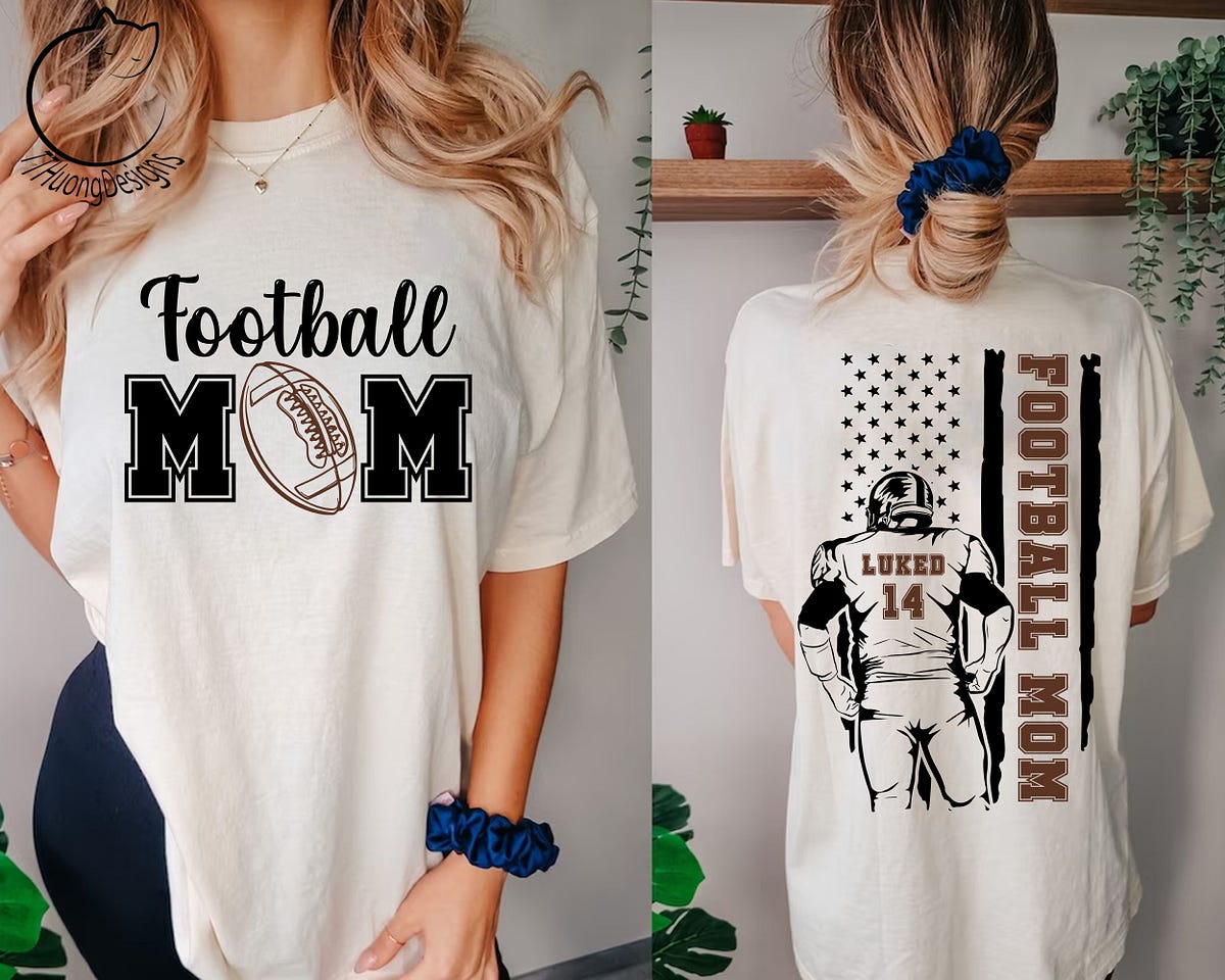 Personalized Football Mom Png, US Flag Football Mom Png, Football Mom ...
