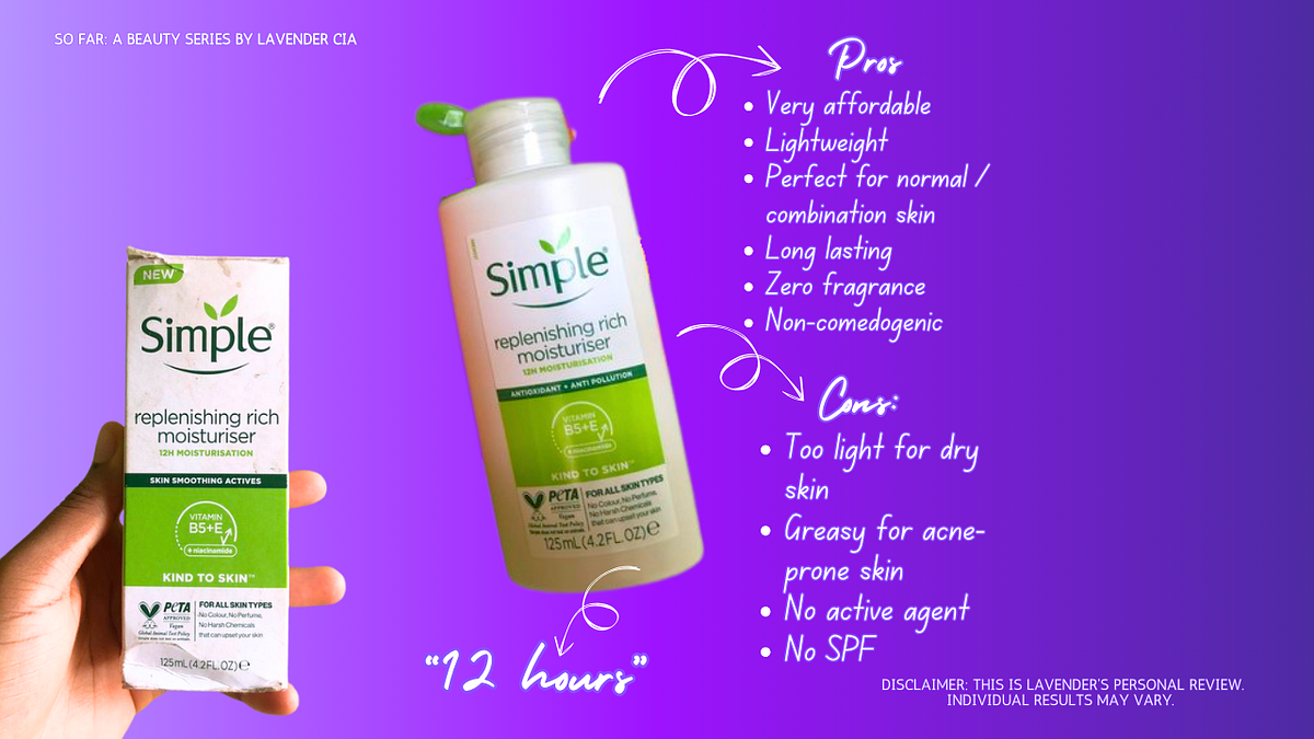 Skin So Far: Simple Replenishing Rich Moisturiser Review | by Lavender ...