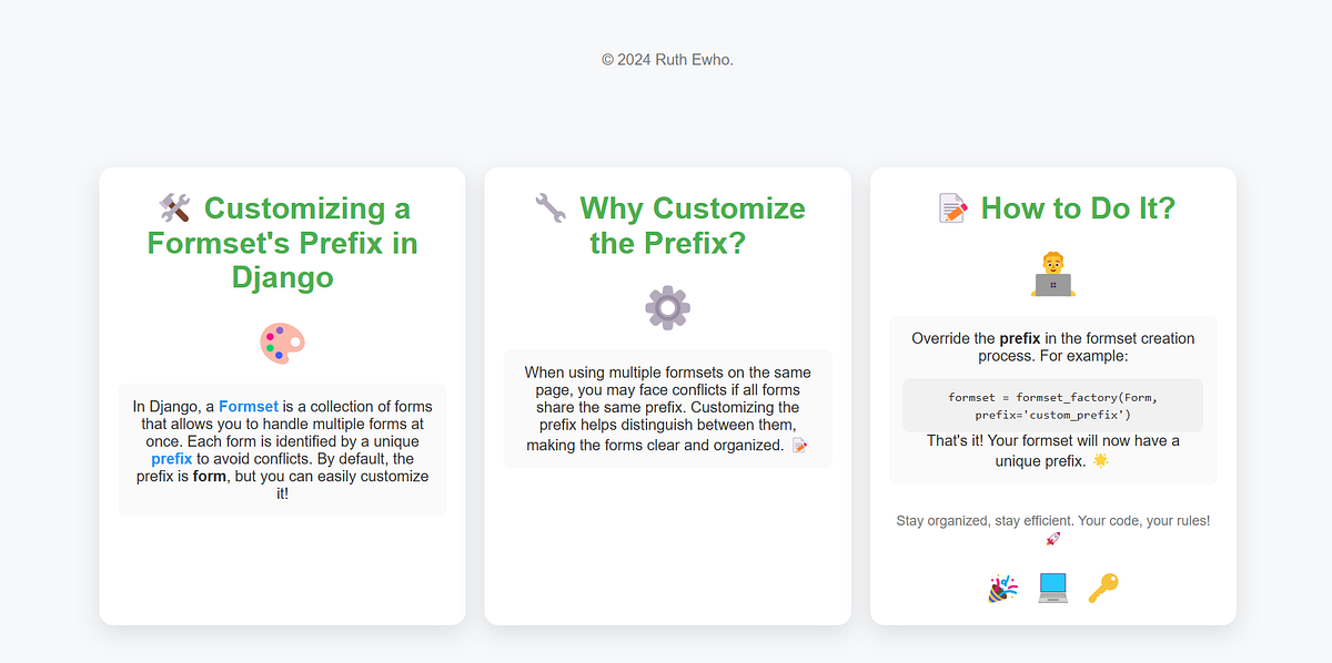 Customizing a Formset’s Prefix in Django | by Ewho Ruth | Dec, 2024 | AWS Tip