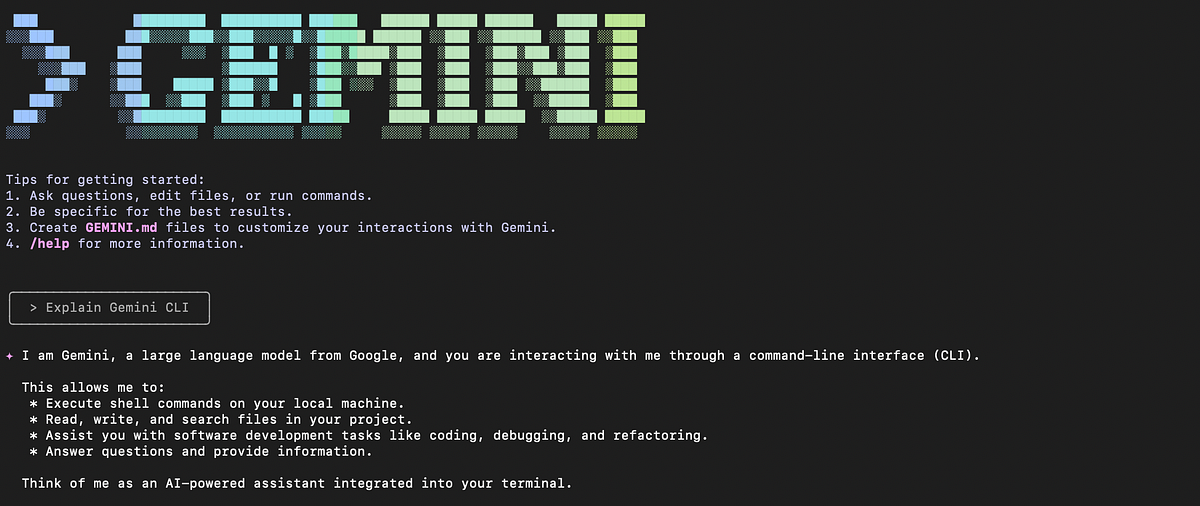 Google’s Gemini CLI: AI at Your Command Line | by Shubham | Medium