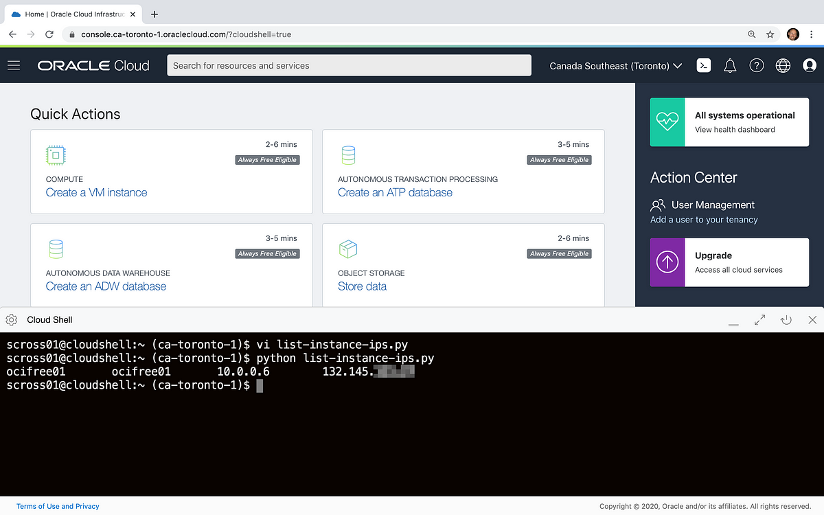 Writing Python Scripts To Run From The Oci Console Cloud Shell By Stephen Cross Oracle 9261