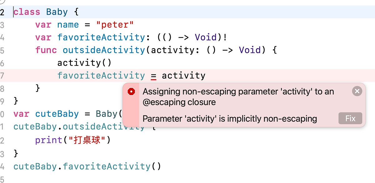 讓 closure 在 function 外繼續使用的 @escaping & self 副作用 | by 彼得潘的 iOS App Neverland | 彼得潘的 Swift iOS ...