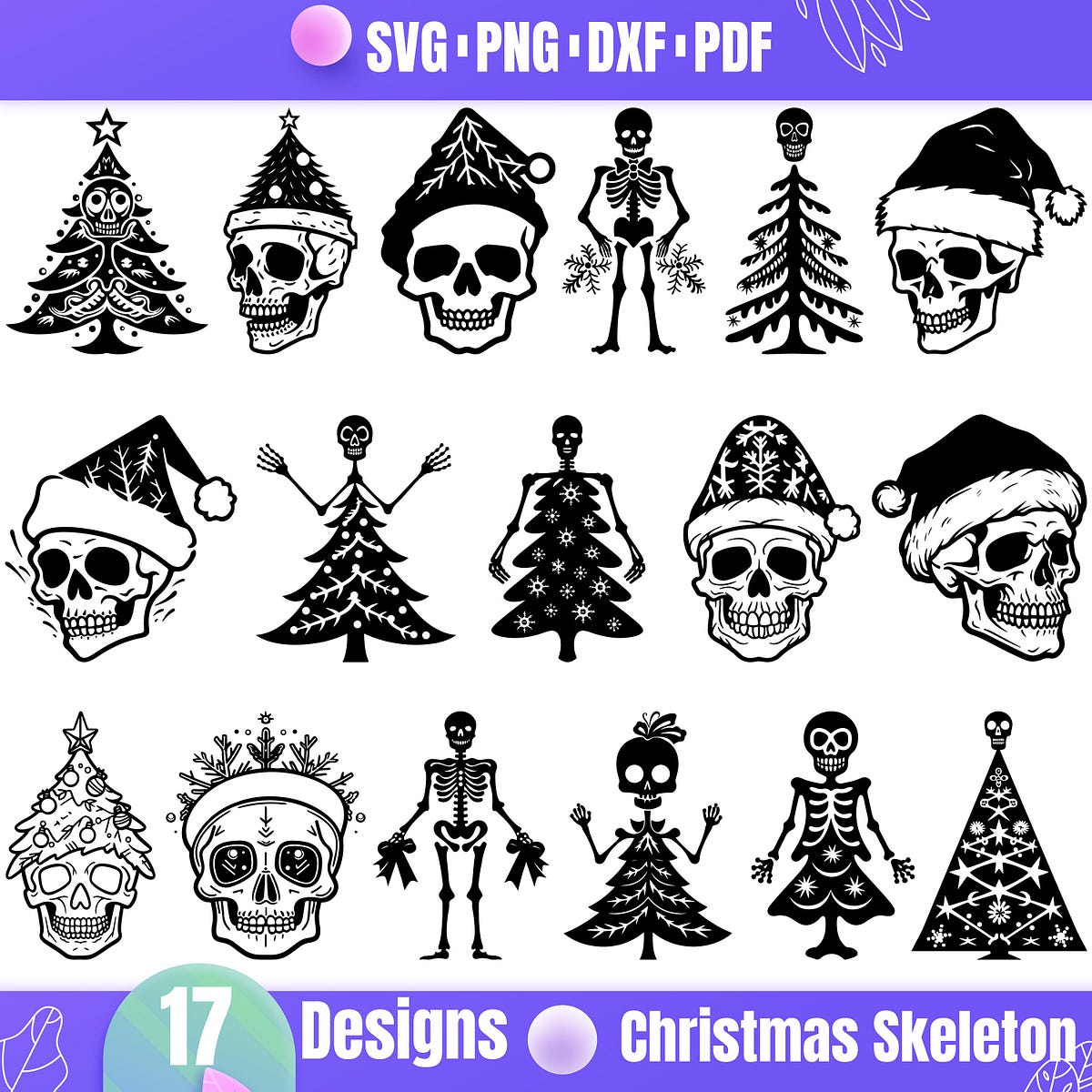 High Quality Christmas Skeleton SVG Bundle, Christmas Skeleton clipart ...