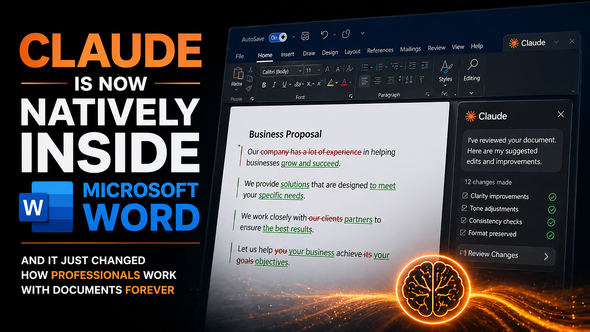 Claude Is Now Natively Inside Microsoft Word And It Just Changed How ...
