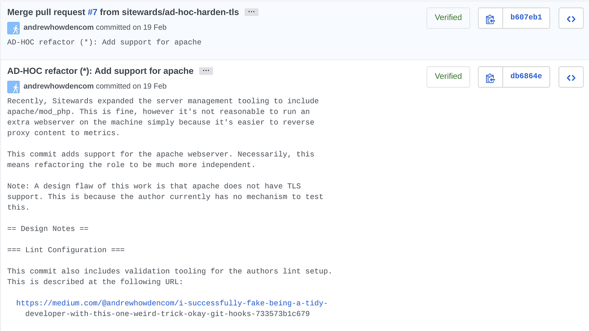 Docs in Jira? Eh. GitHub? Mm. Git Histories? Fuck yeah. | by Andrew Howden | Y1 Digital | Medium