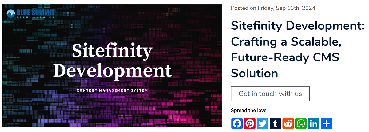 Sitefinity development | Sitefinity CMS development | by Oditeksahil | Sep, 2024 | Medium