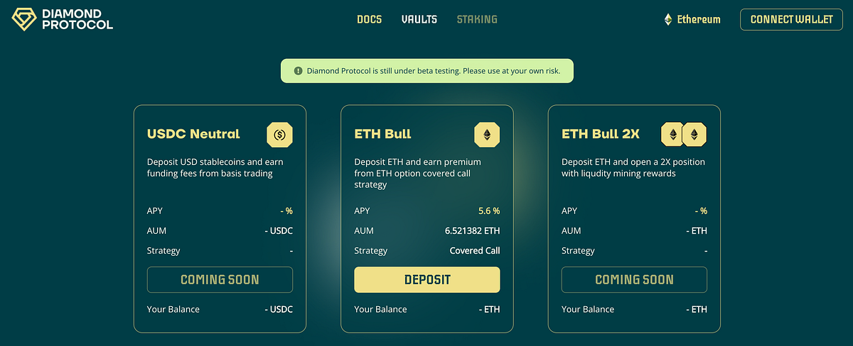 How to Get Up to 30% APY on Diamond Protocols’s BETA ETH Vault | by ...