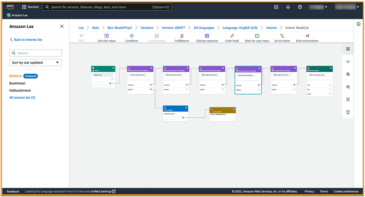 Amazon Lex V2 Now Has A Visual Conversation Builder! | by Cobus Greyling | Medium