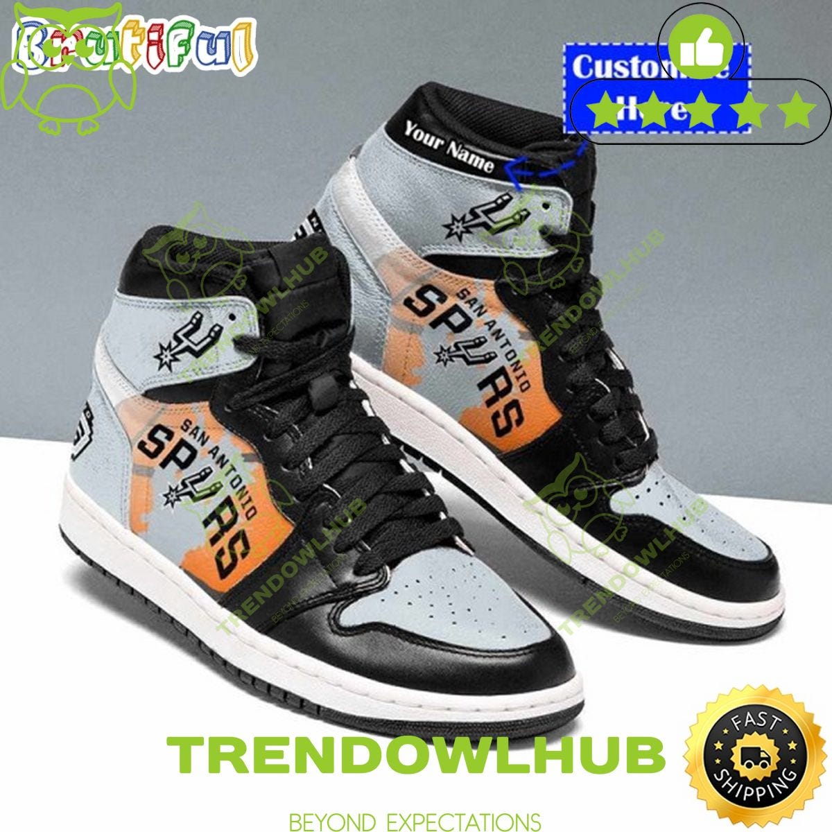 NBA San Antonio Spurs Black SIlver Air Jordan 1 High Sneakers Timeless ...