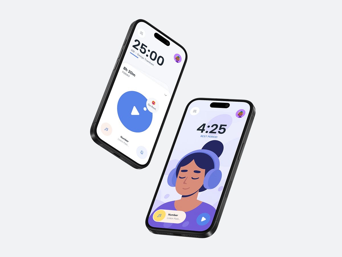 A Free Figma UI Kit to Kickstart Your Pomodoro App (Light Mode) | by ...