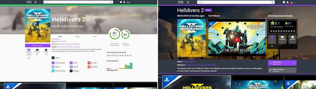 IGDB Game page, relaunched!. We are thrilled to announce a redesign… | by Jerome Richer | IGDB ...