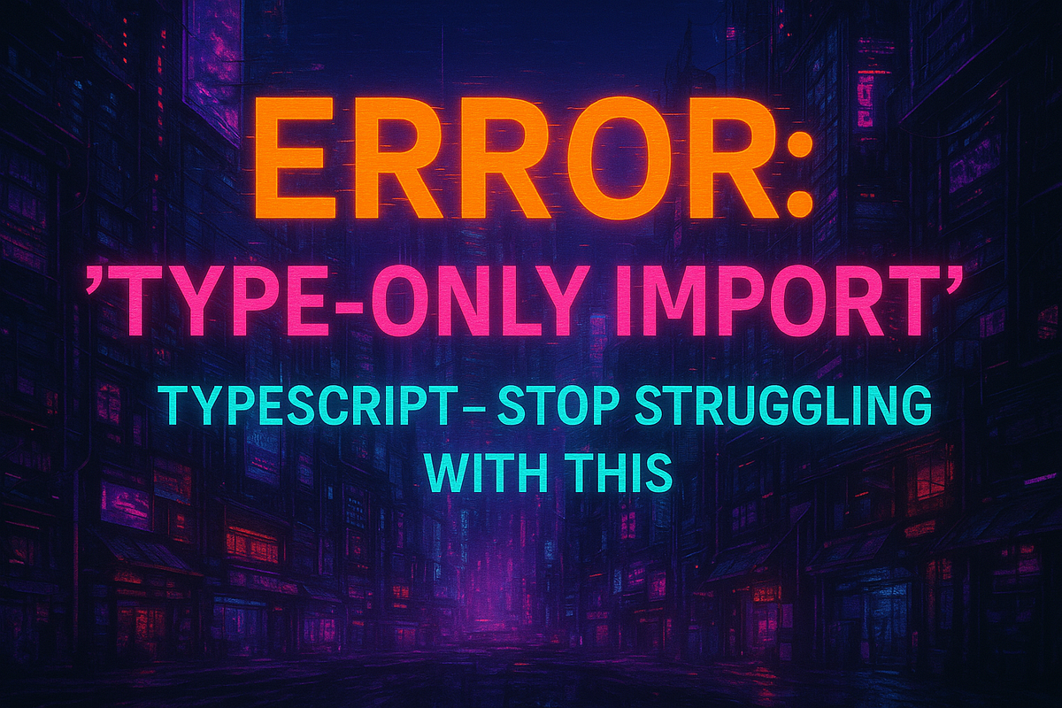 Error: ‘type-only import’ TypeScript — stop struggling with this | by Blueprintblog | Medium
