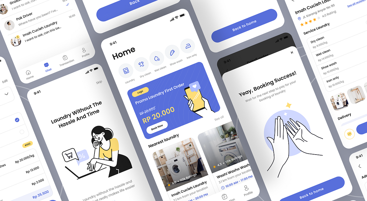 UI/UX Case Study Laundry Apps. Case study mengenai aplikasi laundry ...