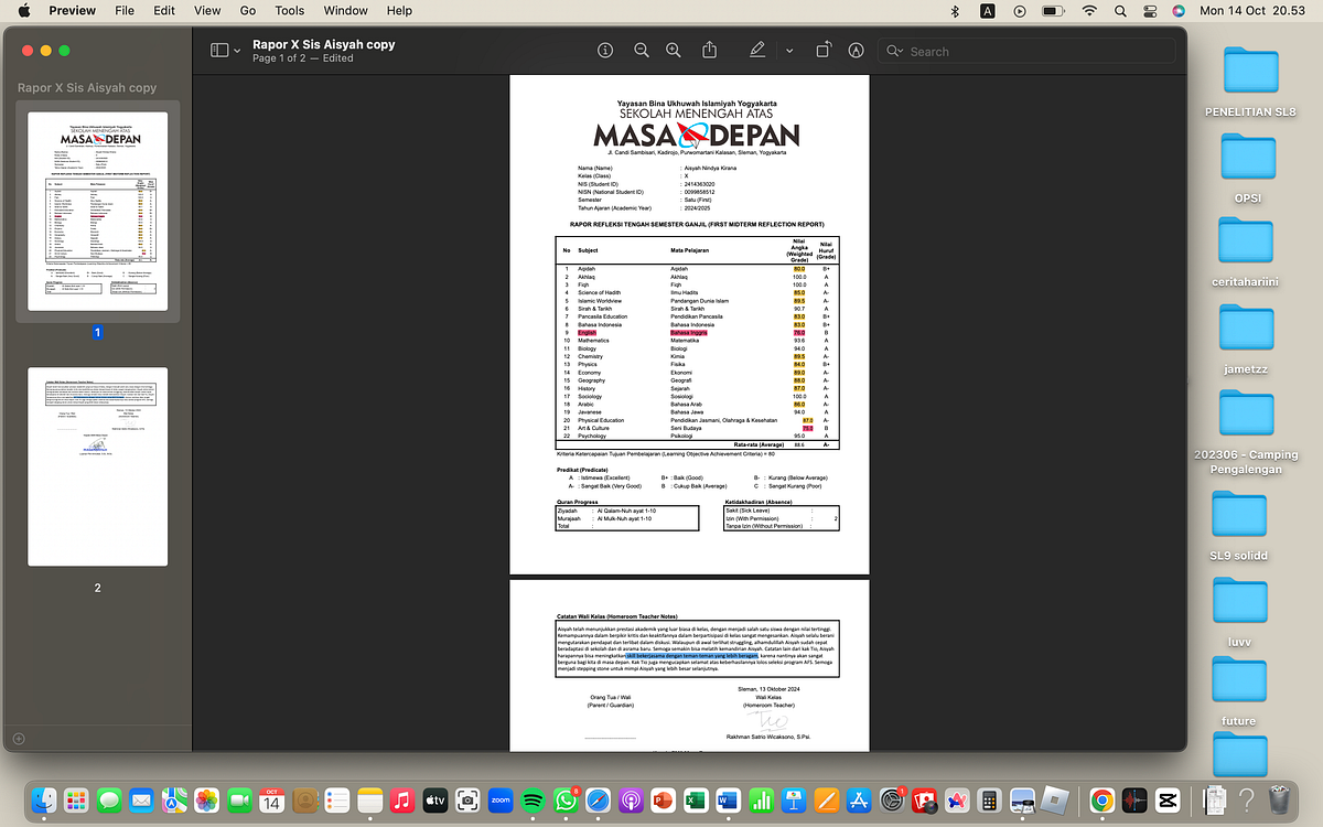 first midterm exam in shs. Yeah, as you can see, this is my result ...