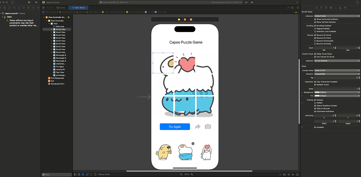 Xcode初體驗！ Scroll view做成的咖波九宮格拼圖 - 彼得潘的 Swift iOS / Flutter App 開發教室 - Medium