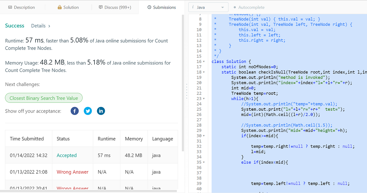 Count Complete Tree Nodes. /** * Definition for a binary tree… | by ...