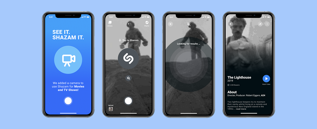 Shazam for Movies and TV Shows (UX/UI case study) | by Franzi Schneider ...