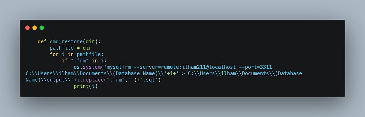 Restore Database From .frm and .ibd files easy way using simple python script | by Ilham Riski W ...