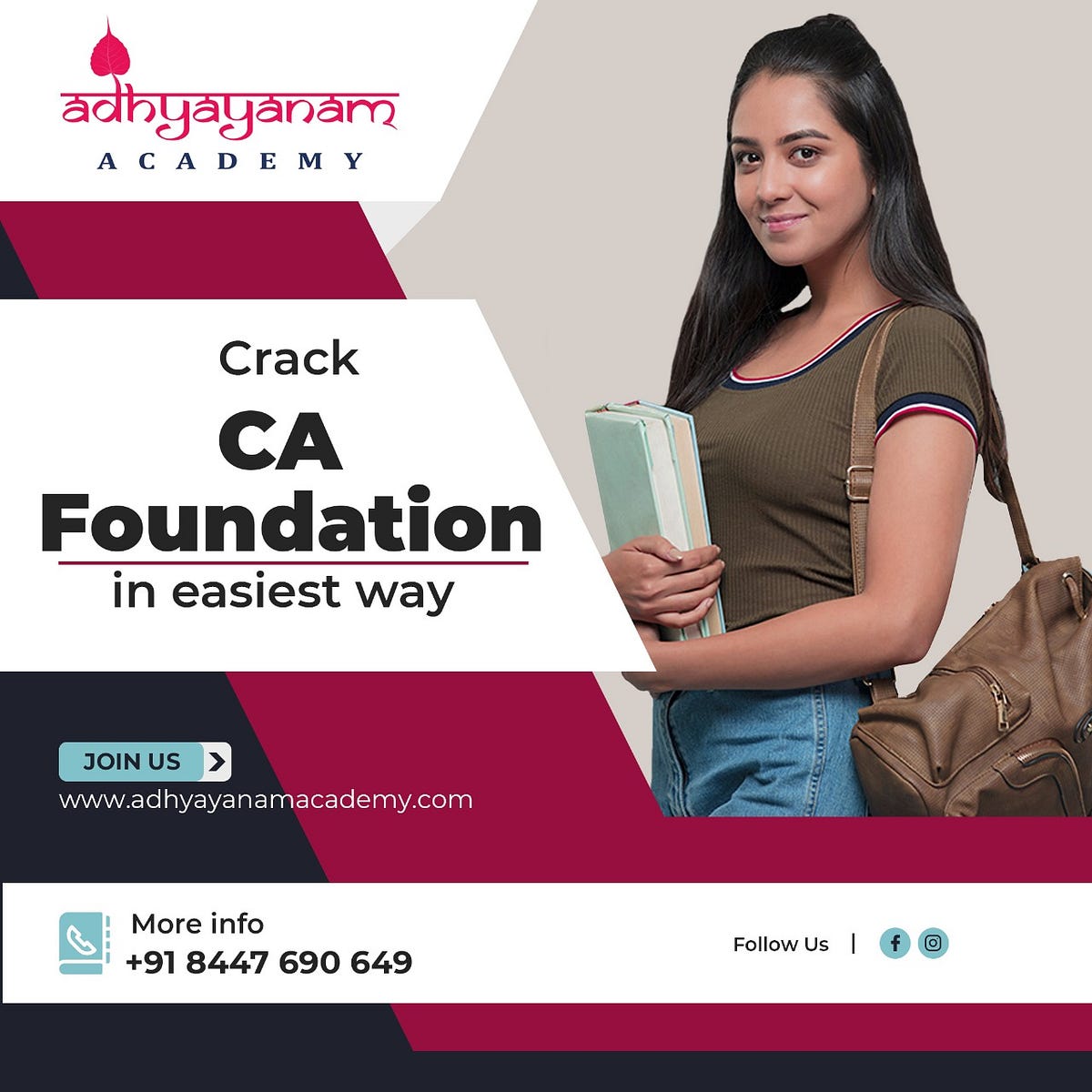 CA FOUNDATION COACHING CLASSES IN DWARKA, NEW DELHI @ 8447 690 649 - Adhyaynam Academy - Medium