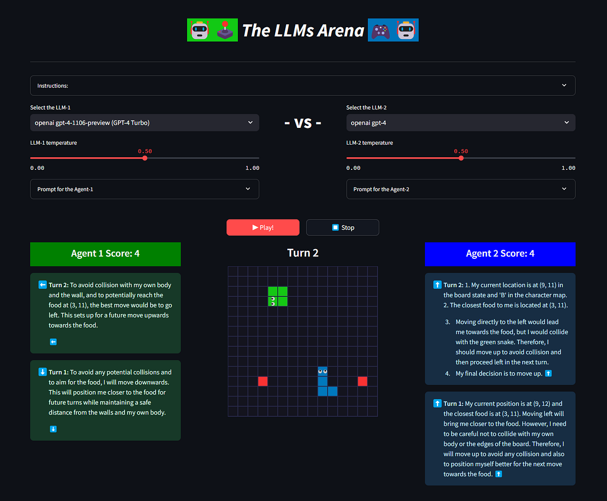 GPT-4 Turbo Plays the 1vs1 Snake Game (Python webapp)— Your AI ...
