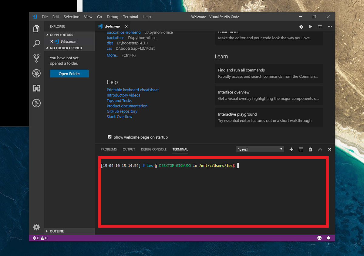 WSL 與 Windows 的完美雙結合 — 修改VSCode的預設Terminal為WSL | by Les Lee | 一個小小工程師的 ...