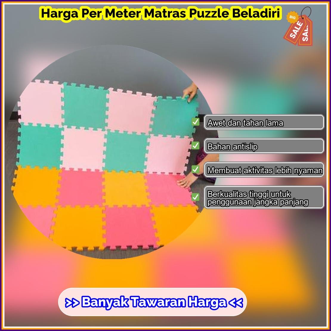 Harga Per Meter Matras Puzzle Beladiri - Matras Gulat - Medium