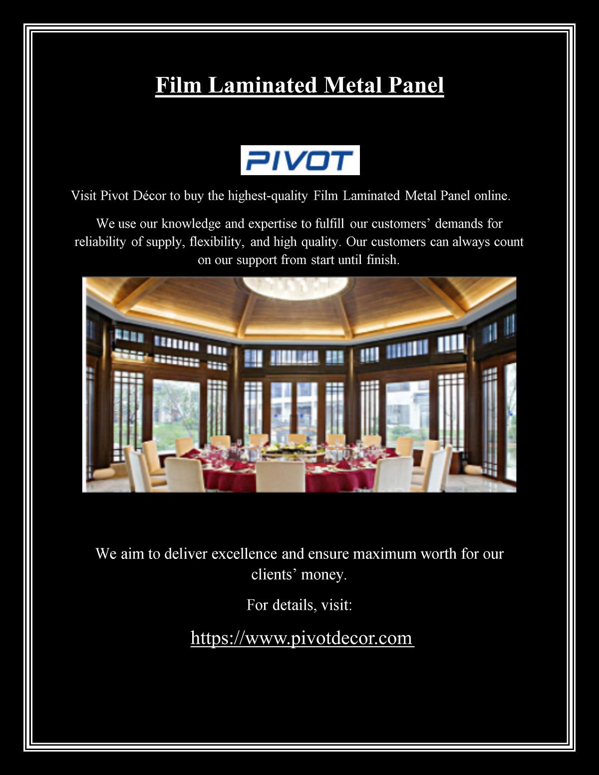 Film Laminated Metal Panel - Pivotdecor - Medium