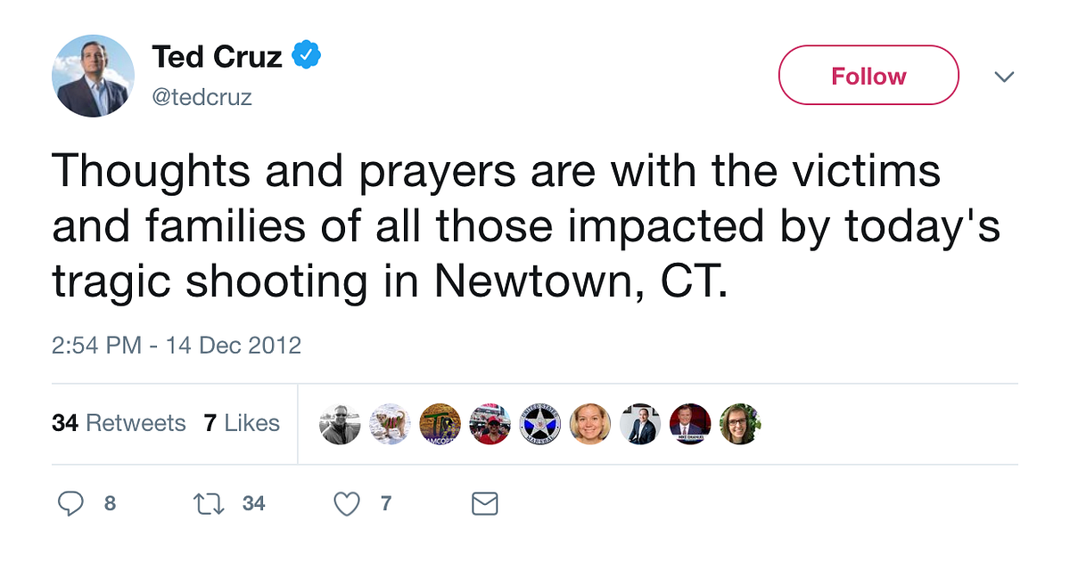 Thoughts & Prayers: Every Ted Cruz Twitter Response to a Mass Shooting ...