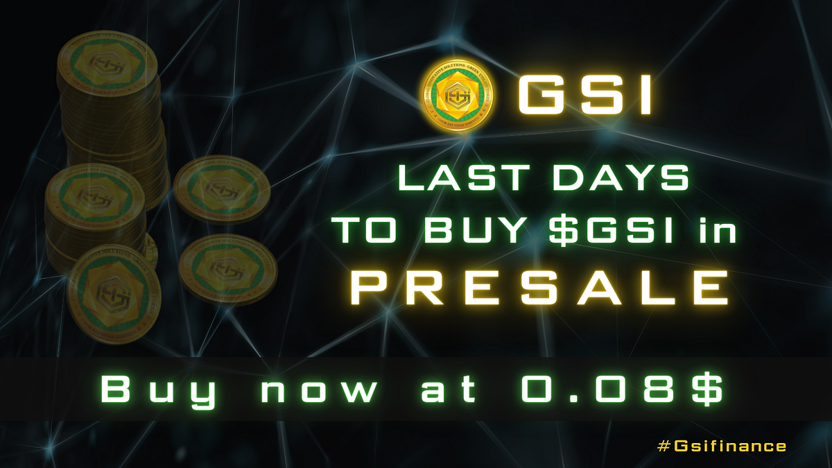 Last days to access the GSI presale | by Global Innovative Solutions ...