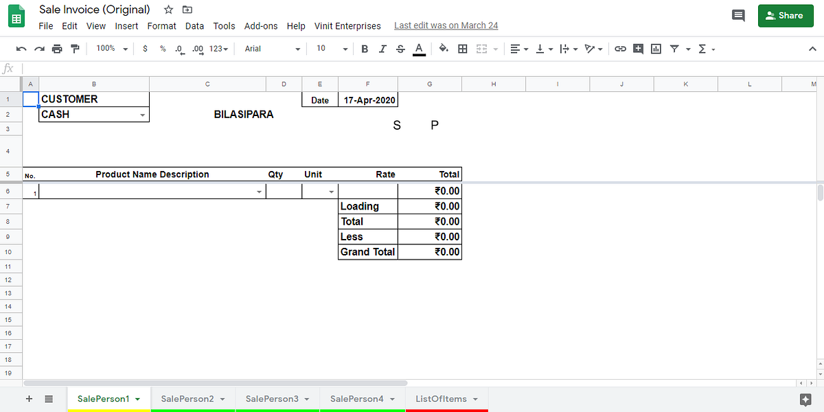 Google Sheets based Sales Invoicing/Billing system | Medium