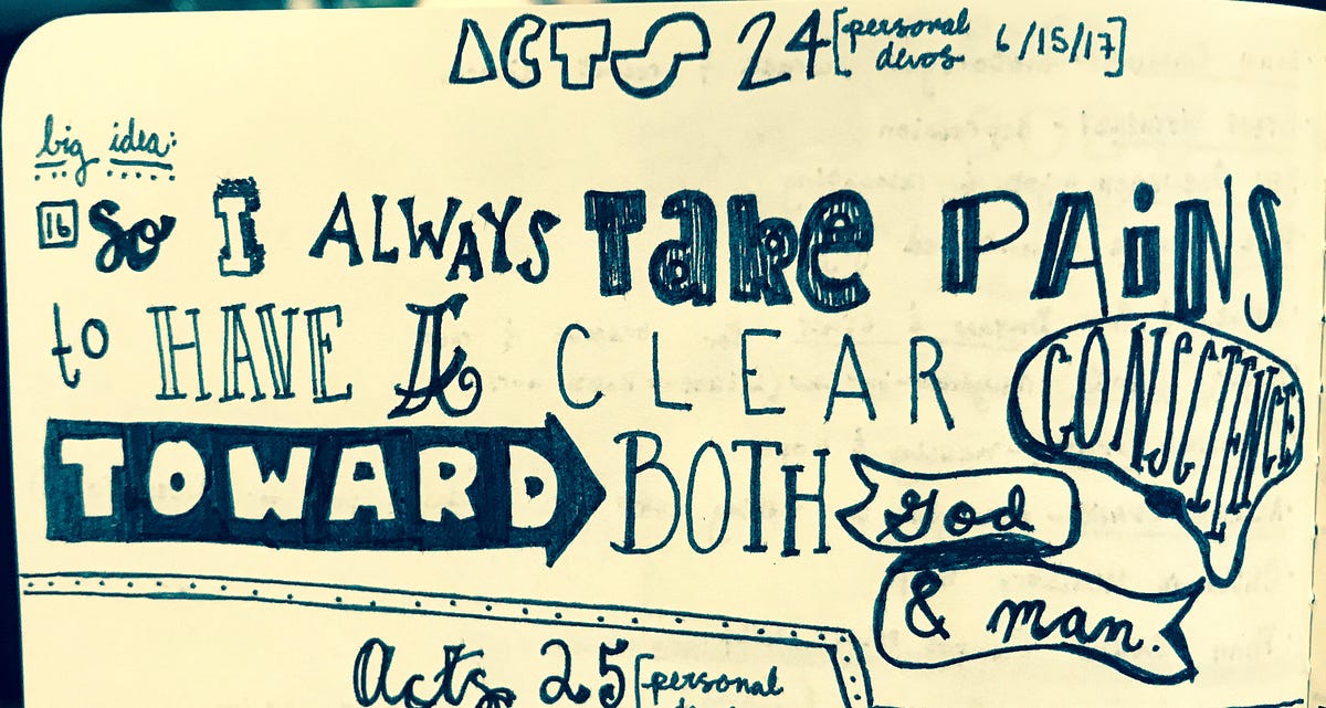 Sketchbook Devotional — Acts 24. Godly Character | by Matthew Doering | Medium