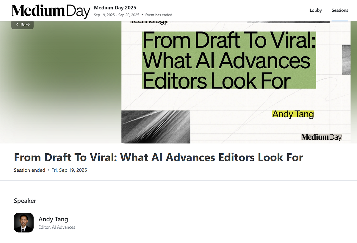 Medium Day 2025: From Draft to Viral — What AI Advances Editors Look For | by Whispered Realms ...
