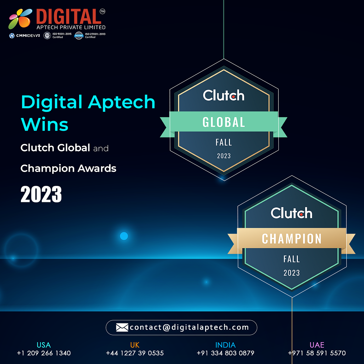 Digital Aptech Wins Clutch Global and Champion Awards 2023 | by Digital Aptech Pvt Ltd | Medium