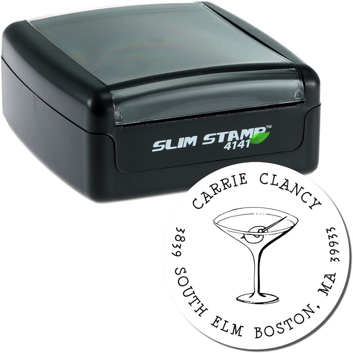 Slim Martini Address Stamp — Great RSVP Stamp - Acorn Sales - Medium