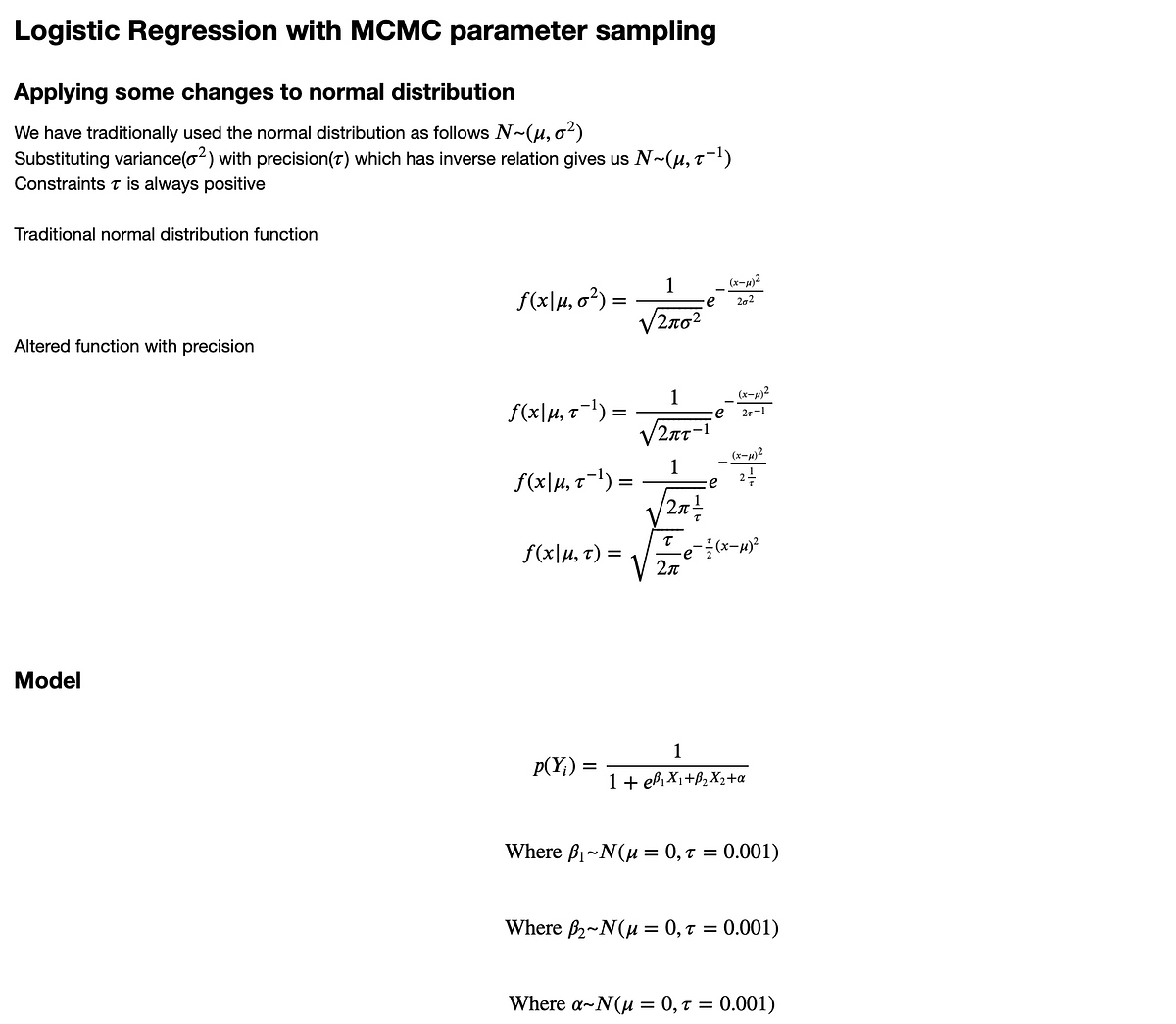 Logistic Regression Under the Hood, Gradient Descent and MCMC | by ...
