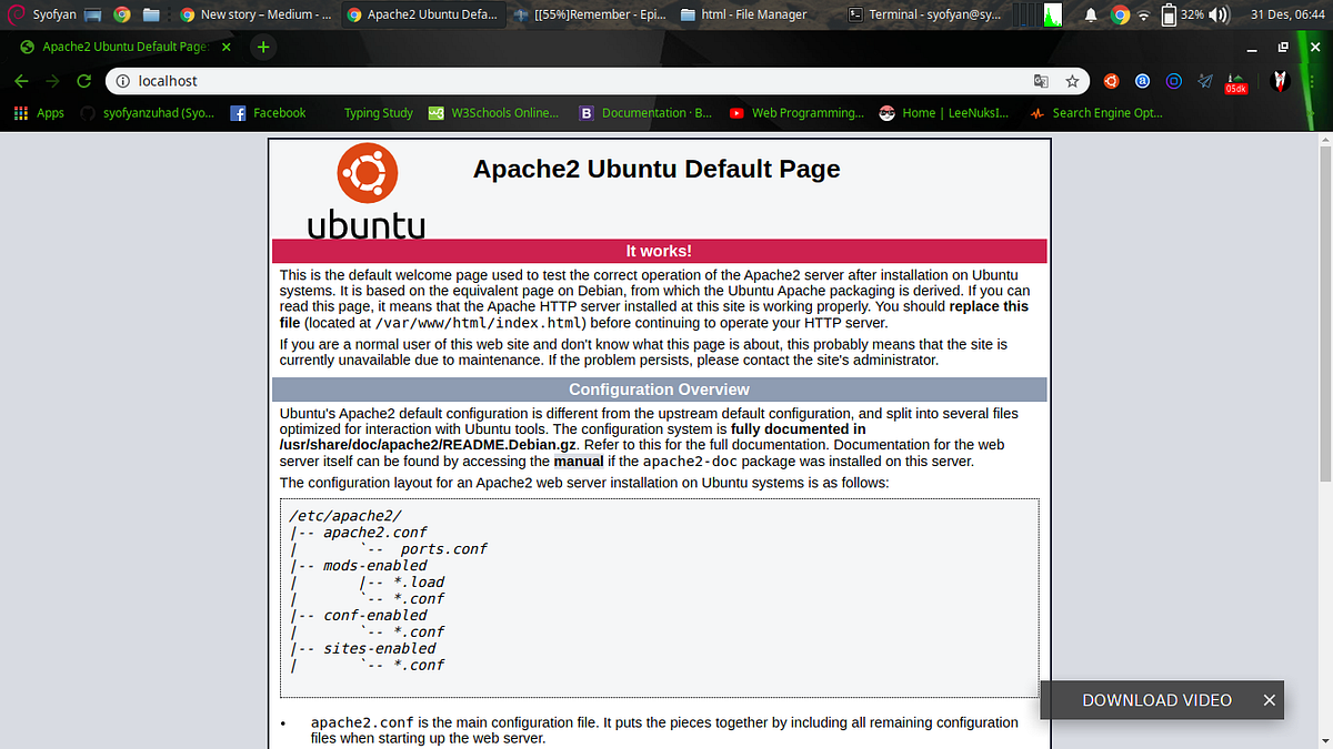 Cara Install LAMP (Linux, Apache2, Mysql / MariaDB, PHP)di Ubuntu | by Syofyan Zuhad | Medium