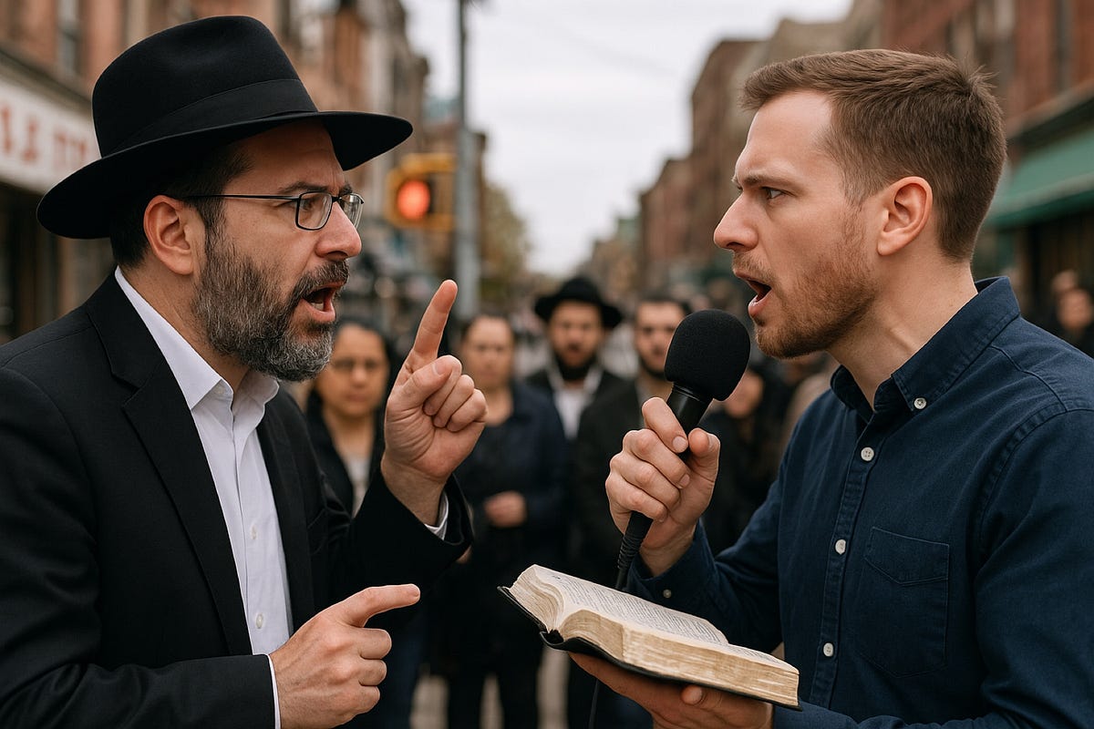 Street Debate in Brooklyn: Is Jesus the Messiah? Rabbi Eliav vs. Chris ...
